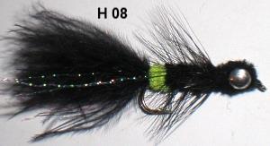 dog nobbler noir (mouche streamer)